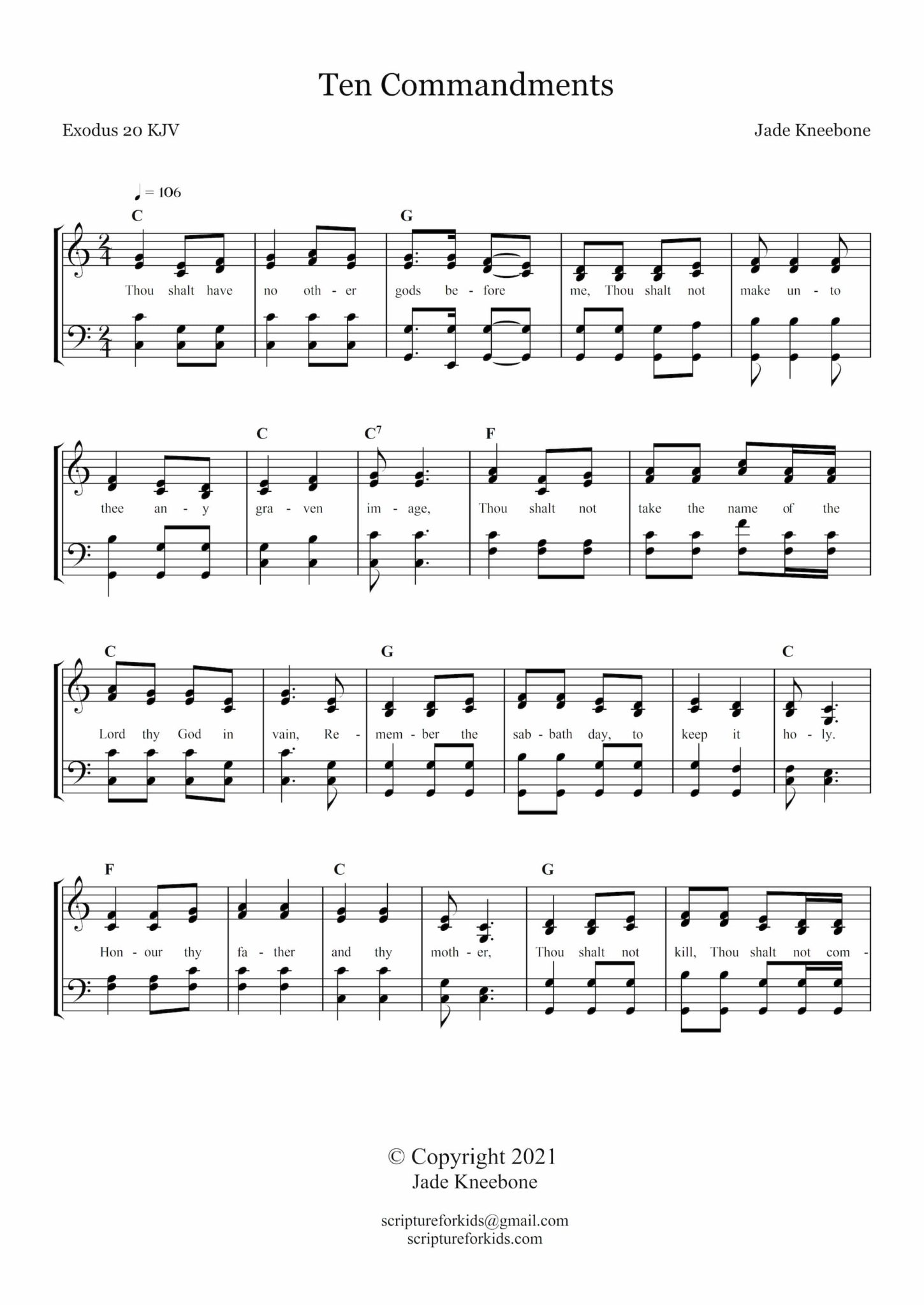 The Ten Commandments Song - scriptureforkids.com