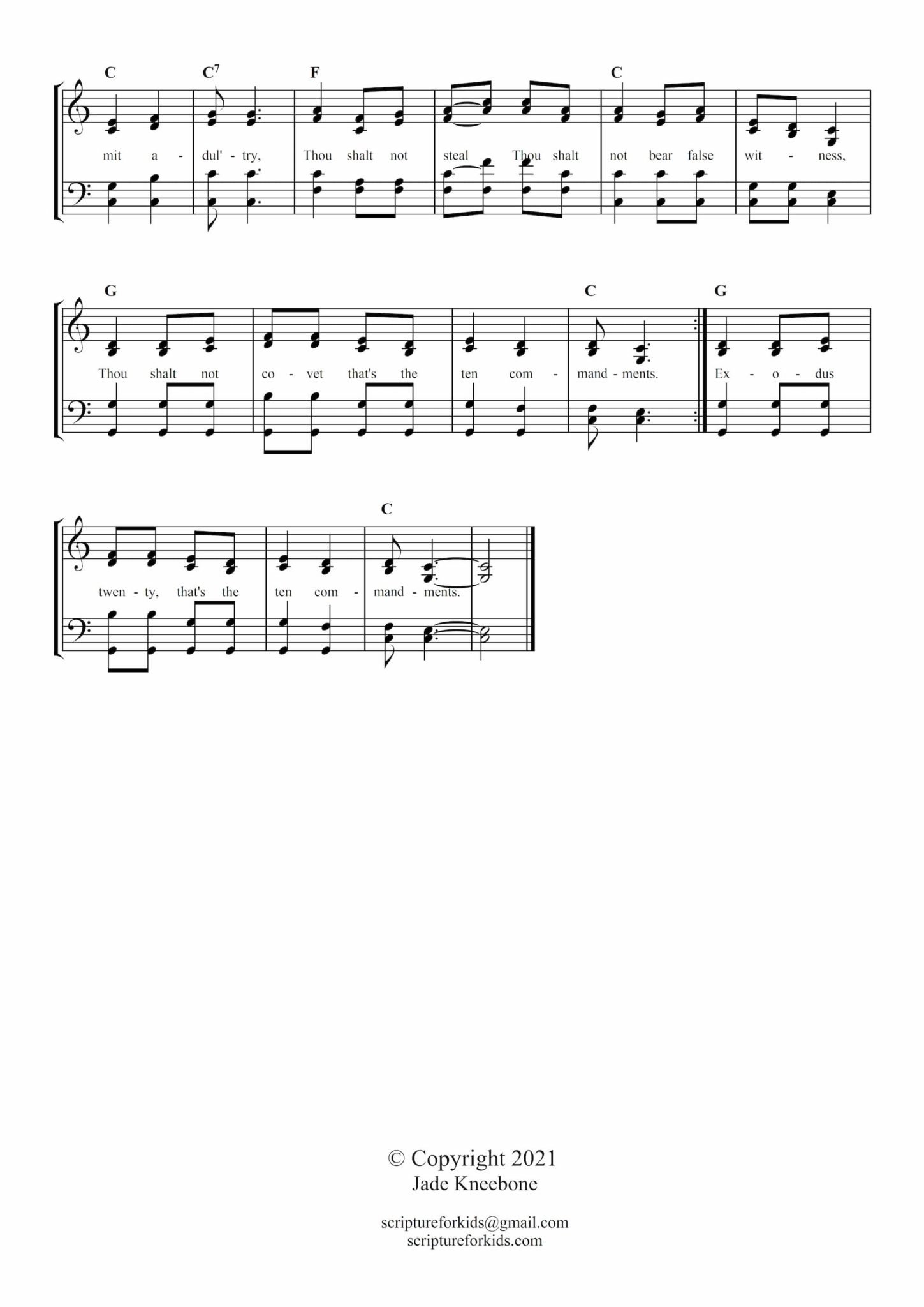 The Ten Commandments Song – scriptureforkids.com